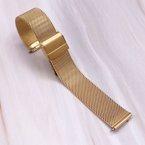 Accessories | Gold Mesh Watch Strap Band W Locking Clasp 14mm 16mm 18mm ...
